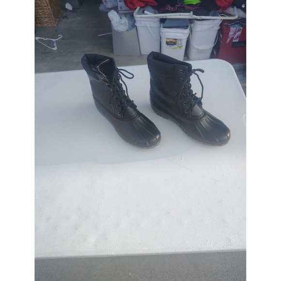 Adam II | Shoes | Adam Ii Mens Black Faux Fur Lined Duck Boots Lace Up ...